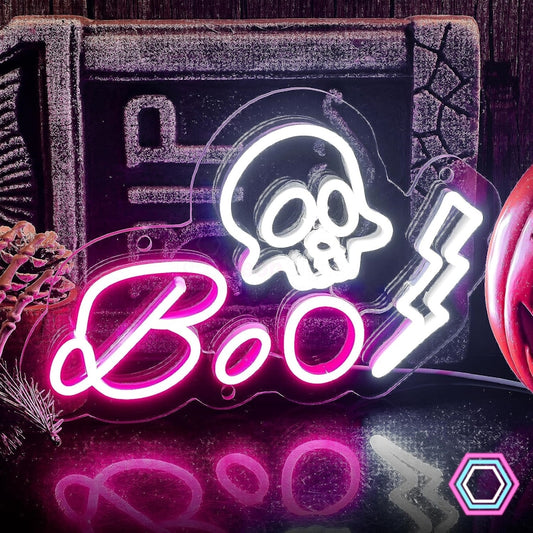 'Boo Skull' LED neon sign