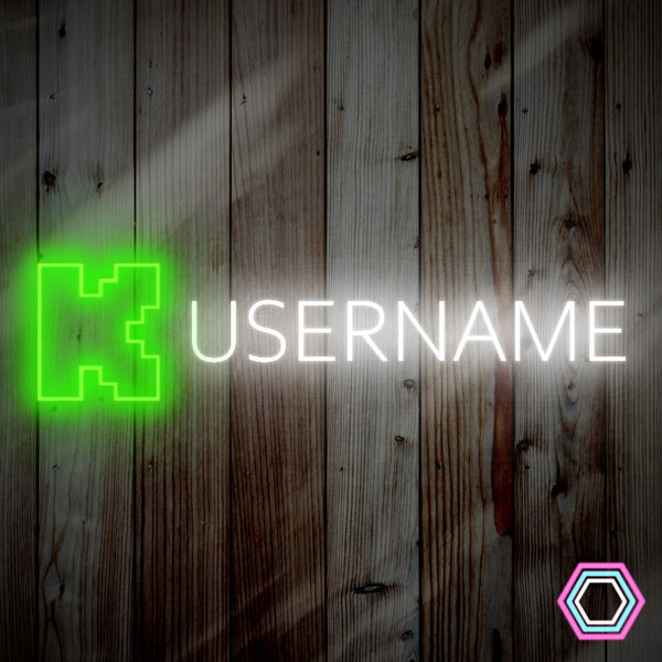 'Kick Icon + Your Username' LED neon sign